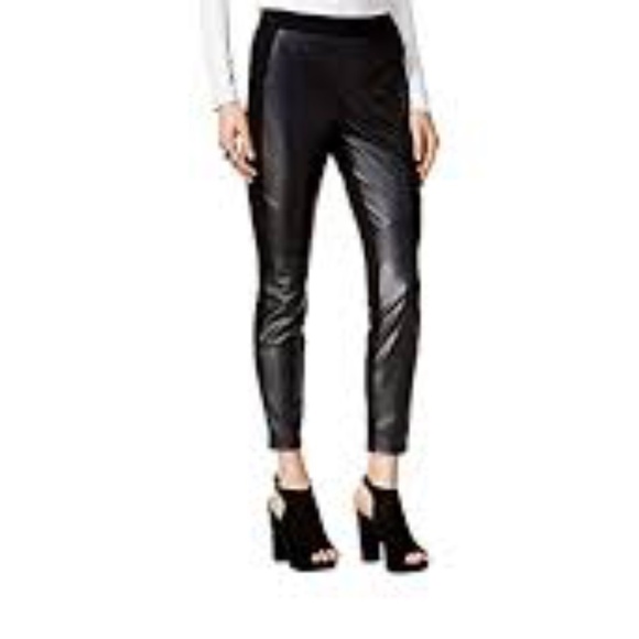 Bar III | Pants & Jumpsuits | Bar Iii Faux Leather Mixed Media Leggings ...